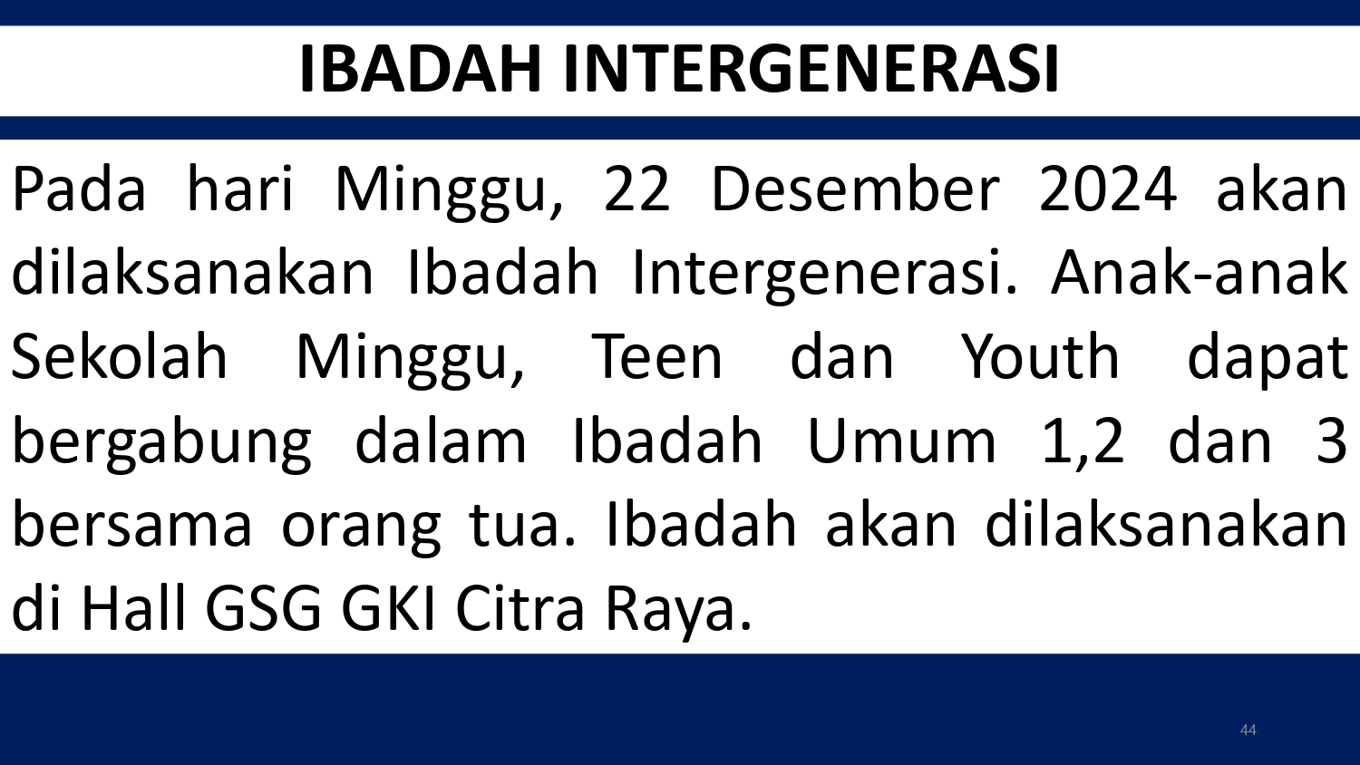 GKI Citra Raya – Official Site